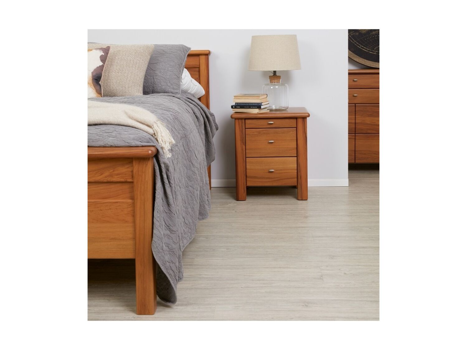 Apollo 2 Drawer Bedside - Rimu, Fabers Furnishings